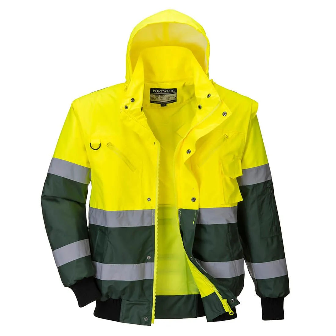 Hi-Vis 3-in-1 X Back Contrast Bomber Jacket | STICK 2